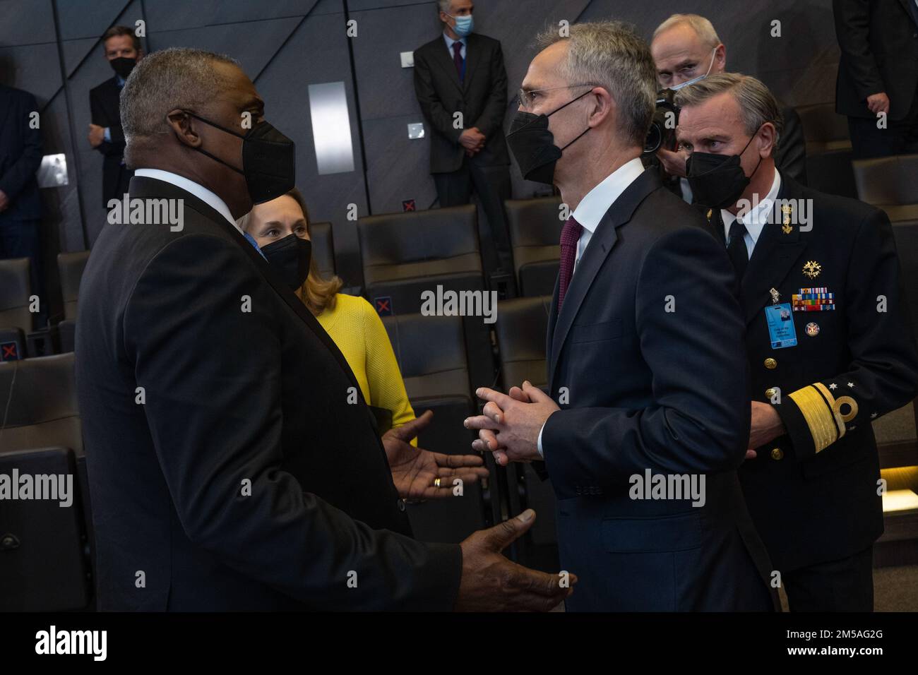 Secretary of Defense Lloyd J. Austin speaks with NATO Secretary General ...