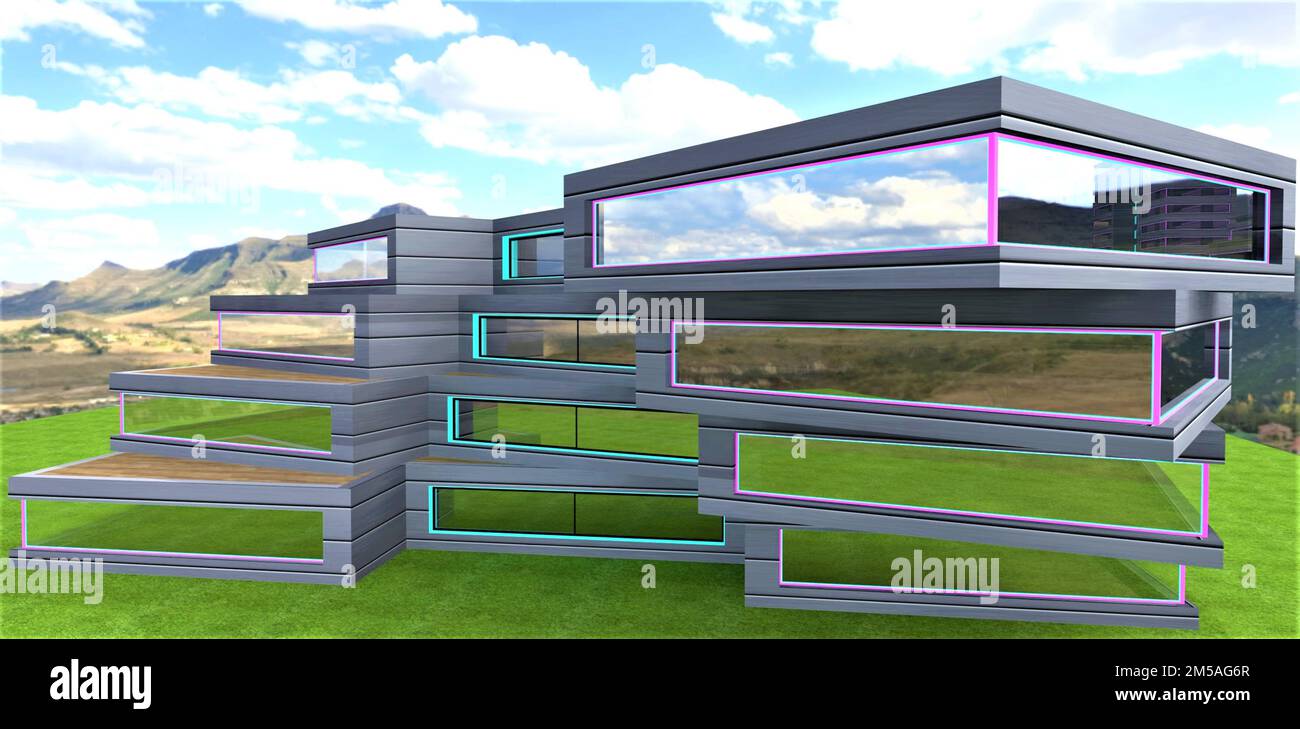 House transformer. Four floors of a stylish building turn around its ...