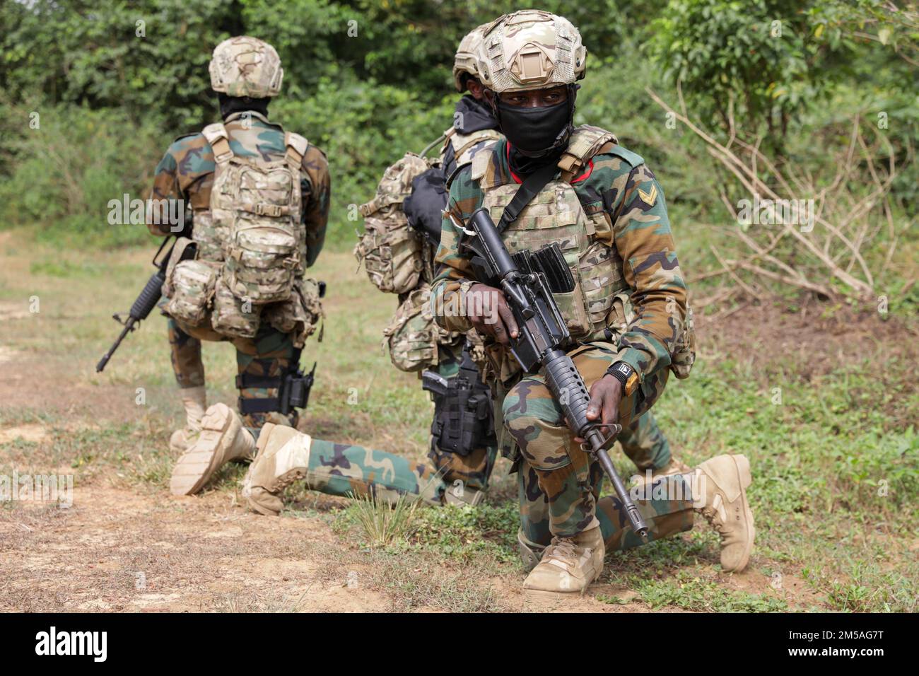 Ghana Special Forces Soldiers conduct a patrol during Exercise ...