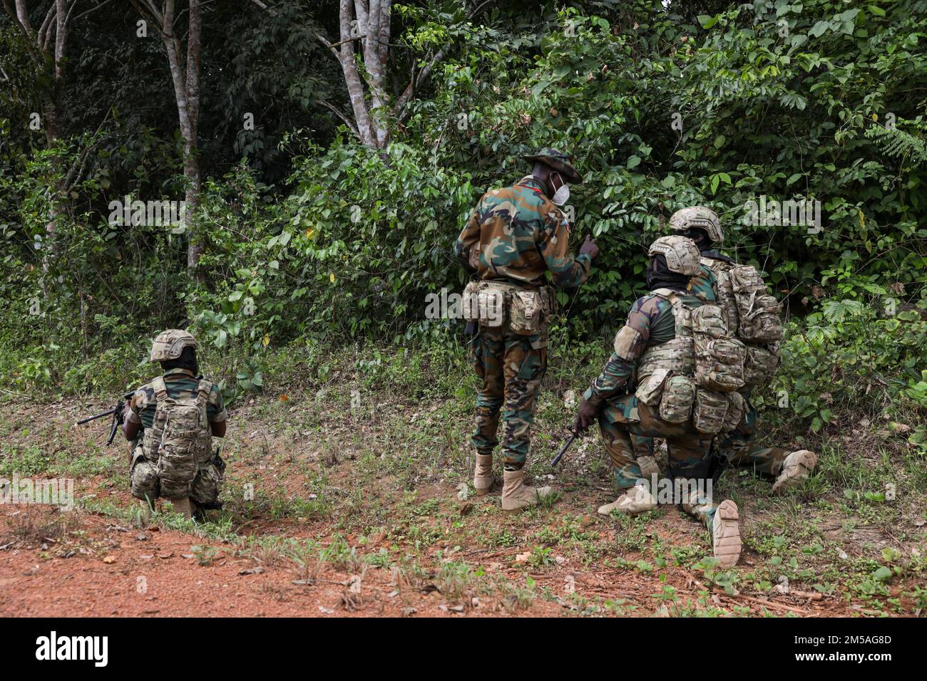 Ghana Special Forces Soldiers conduct a patrol during Exercise ...