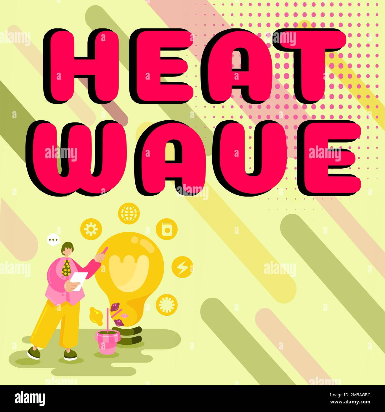 Writing displaying text Heat Wave. Concept meaning a prolonged period ...