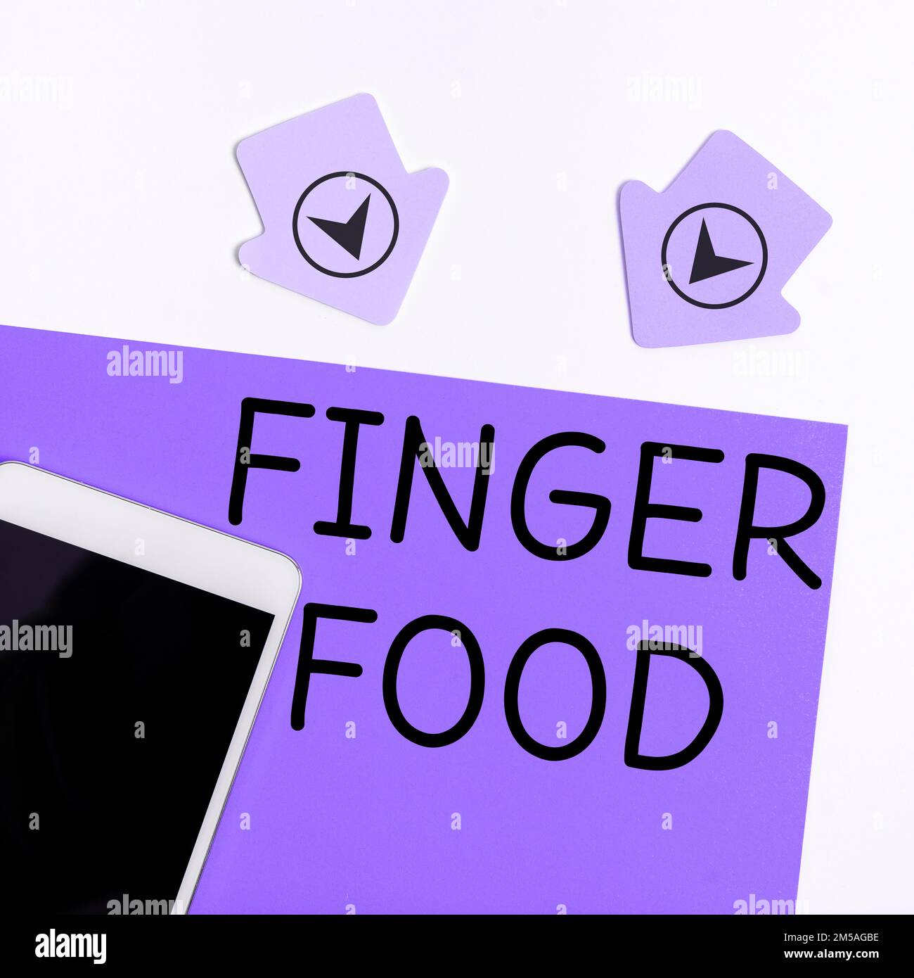 Inspiration showing sign Finger Food. Business concept products and ...
