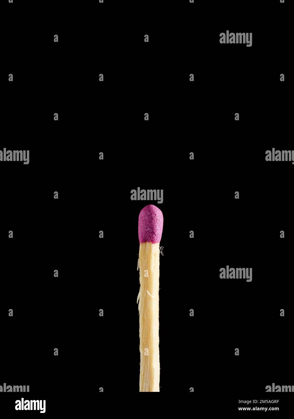 Whole wooden matchstick isolated on black background Stock Photo - Alamy