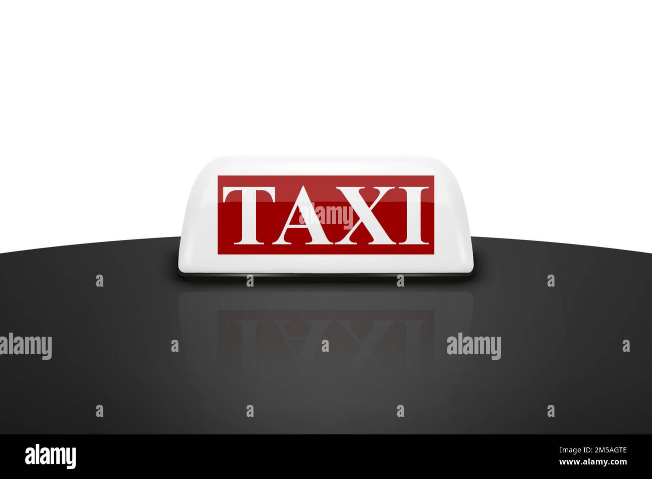 Vector 3d Realistic White and Red Taxi Car Roof Sign Icon Closeup on ...