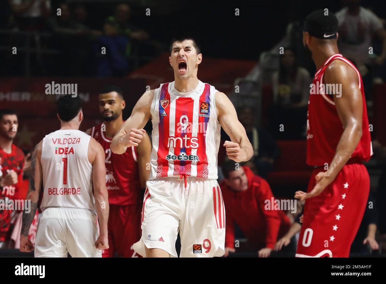 Belgrade, Serbia, 15 December 2022. Luka Mitrovic of Crvena Zvezda mts ...