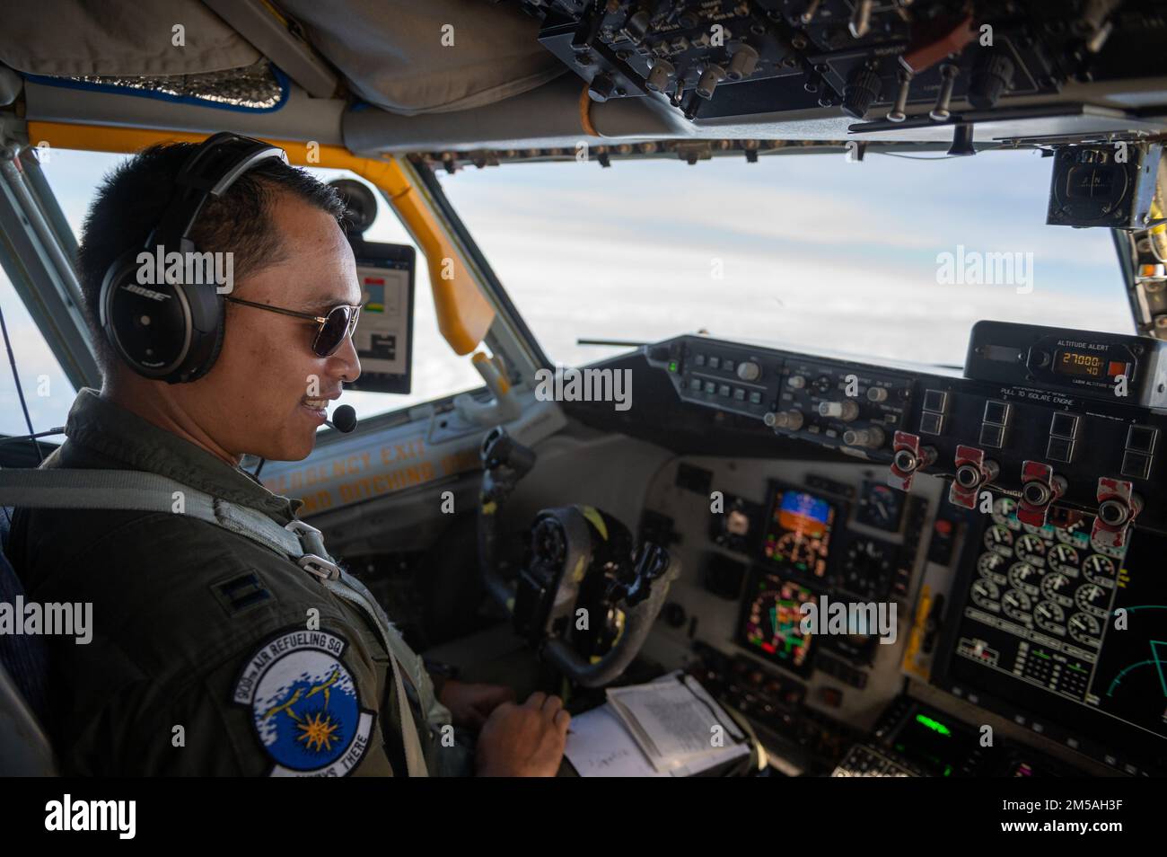 U.S. Air Force Capt. Dustin Alger, 909th Air Refueling Squadron pilot ...