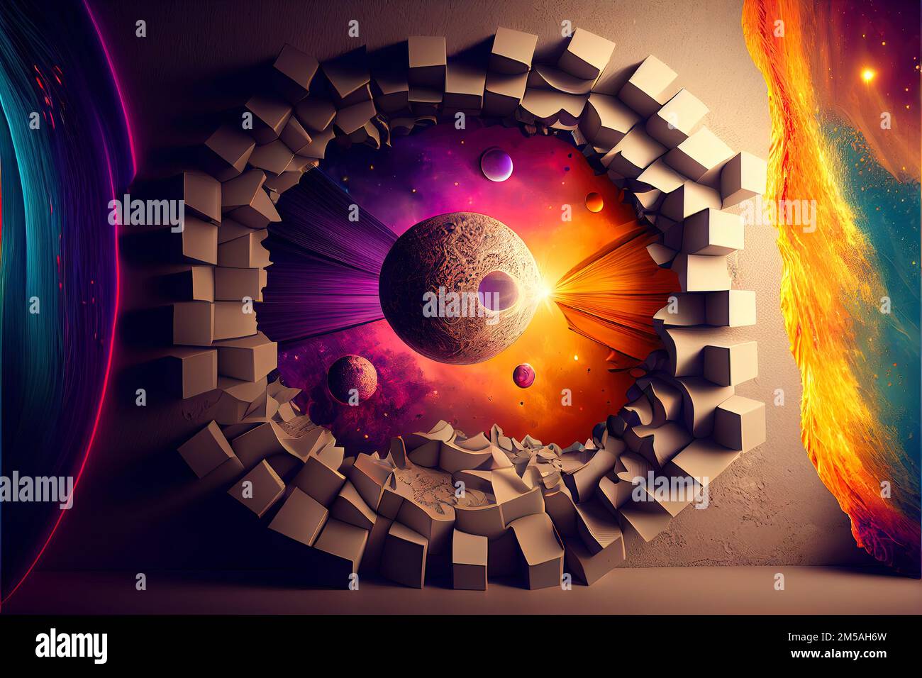 designer fantastic fabulous interior of a cozy room with a portal to ...