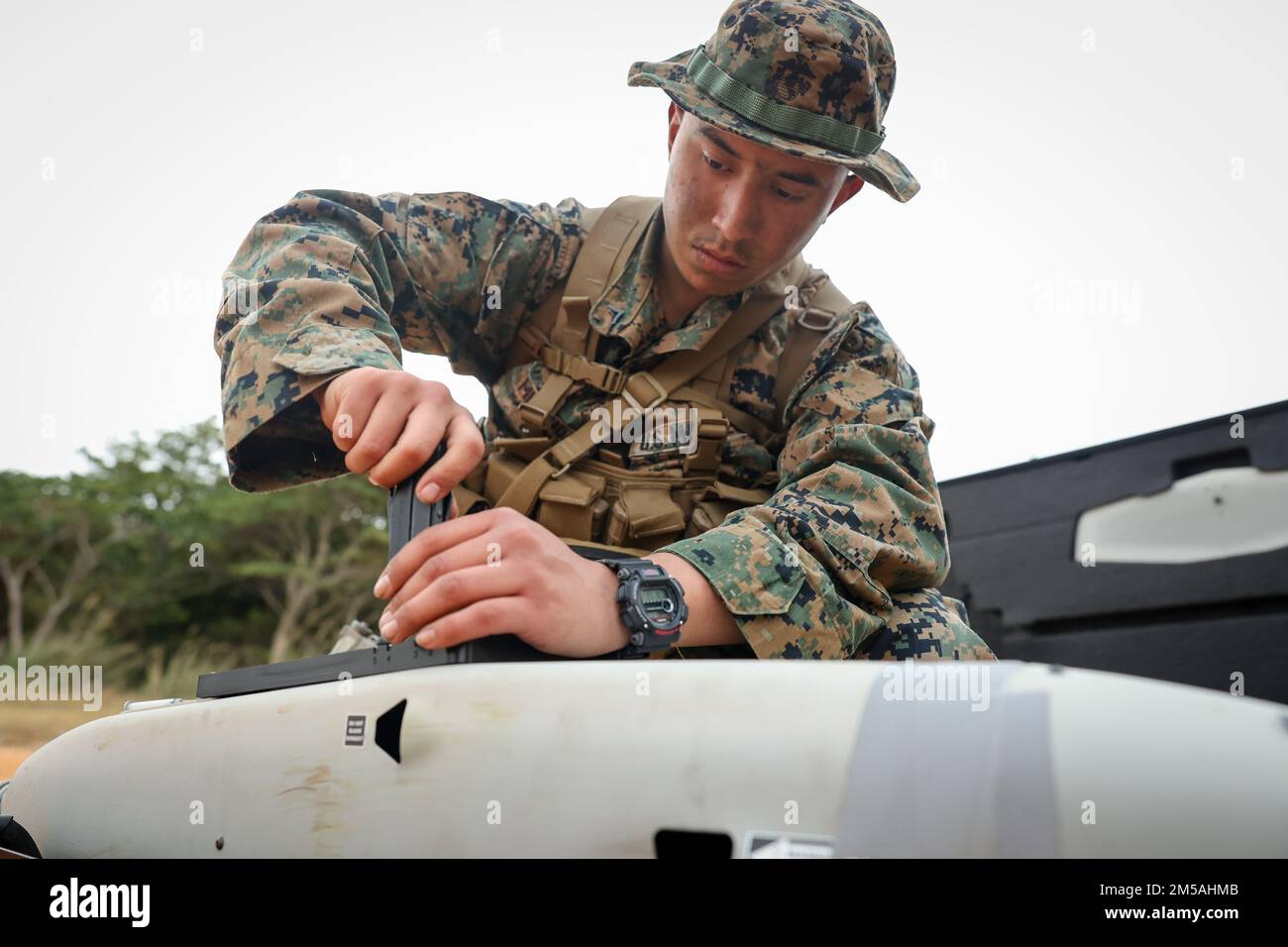 A U.S. Marine with 1st Battalion, 3d Marines, 3d Marine Division ...