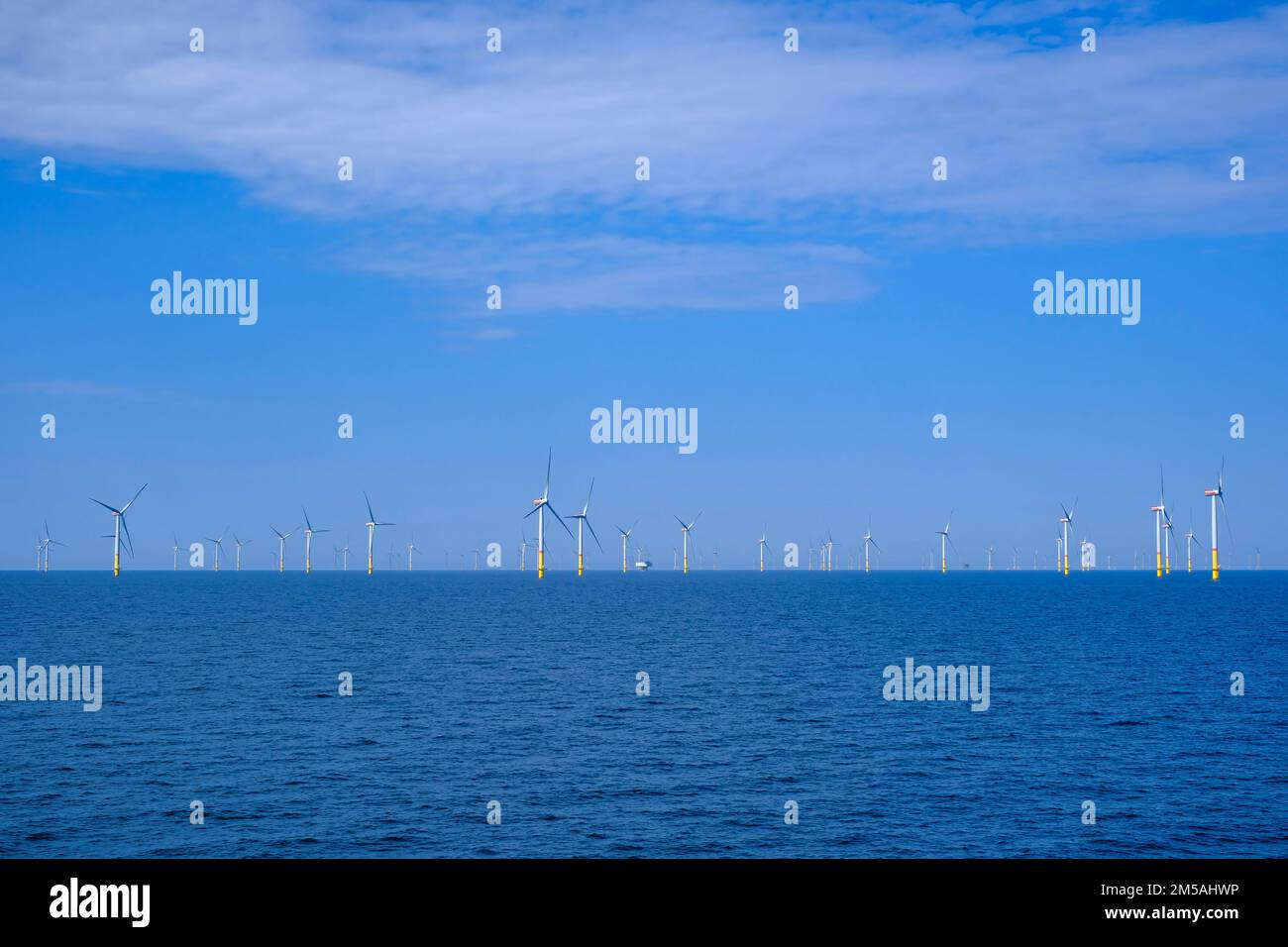 Large offshore wind farm in the Baltic Sea between Rügen, Germany, and ...