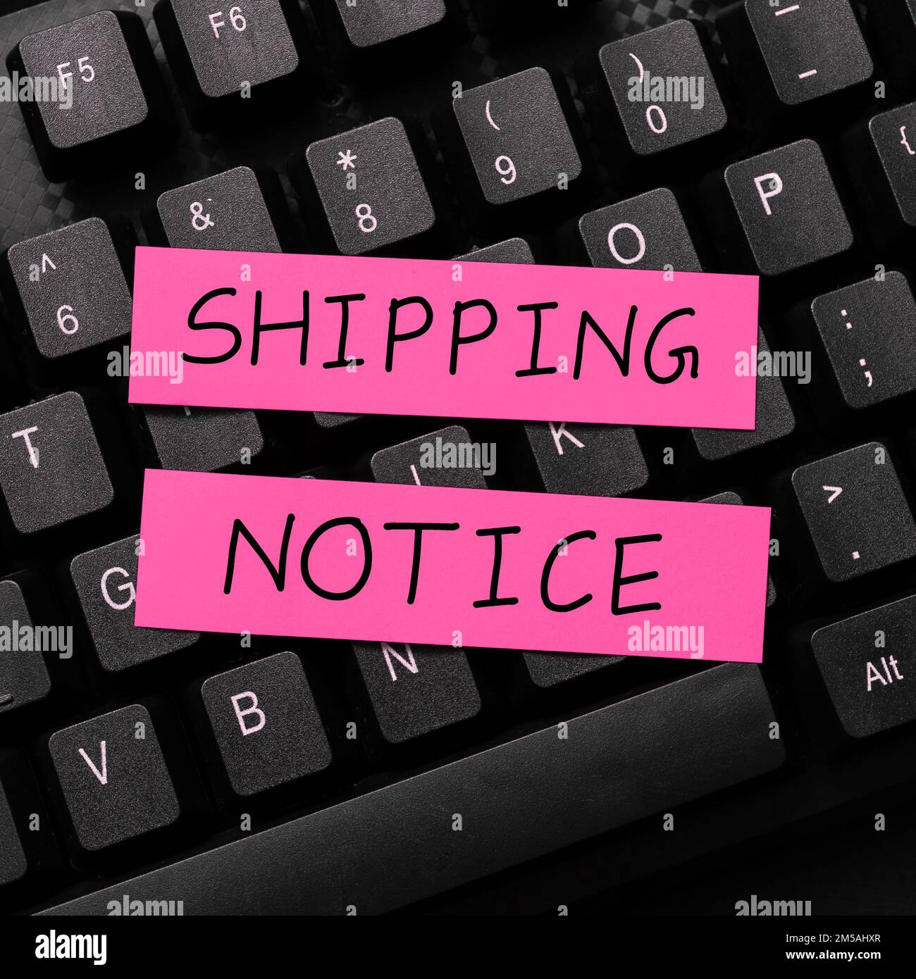 Sign displaying Shipping Notice. Word Written on ships considered ...