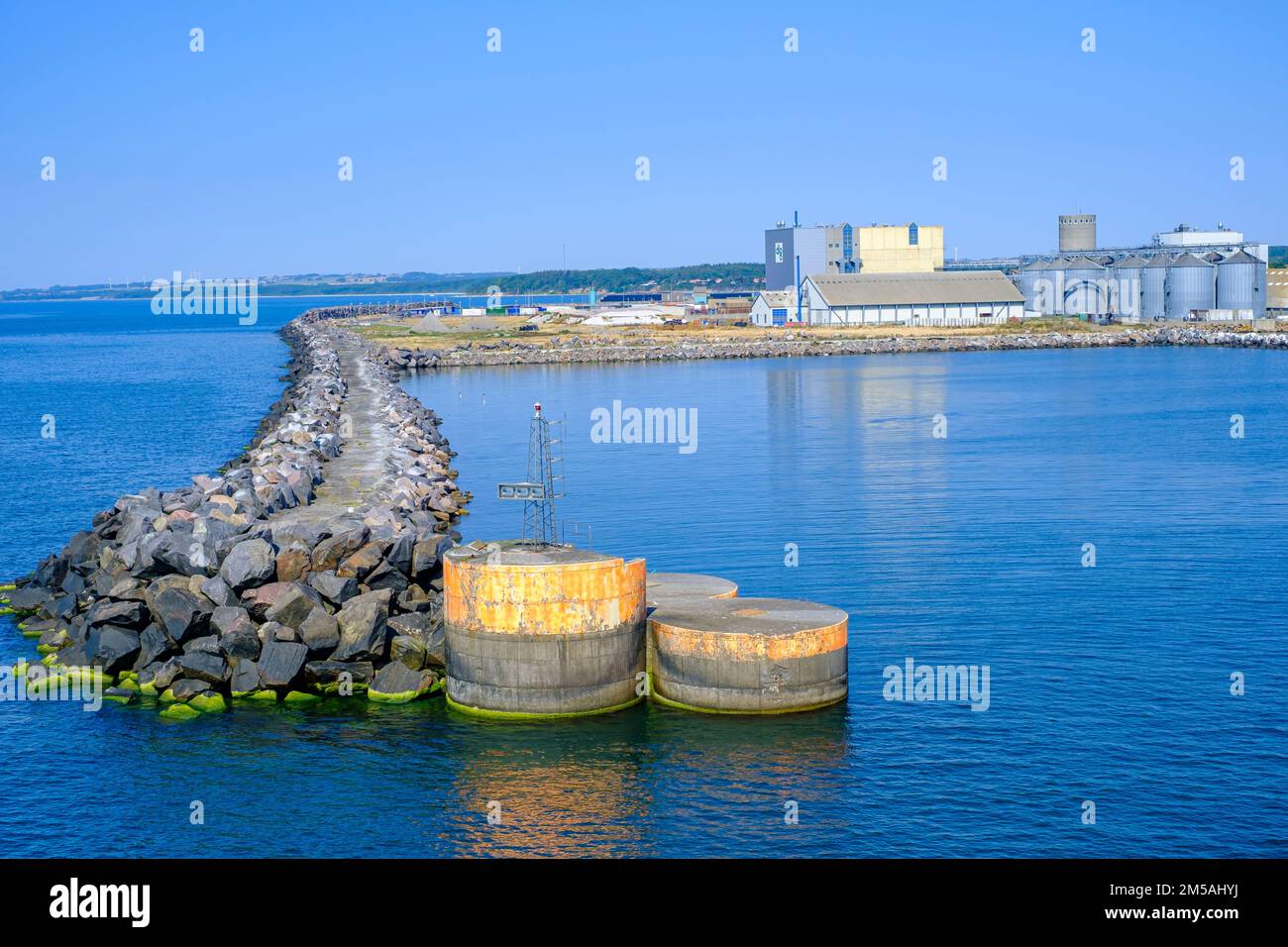 Industrial facility structures in the harbour entrance of Rönne ...