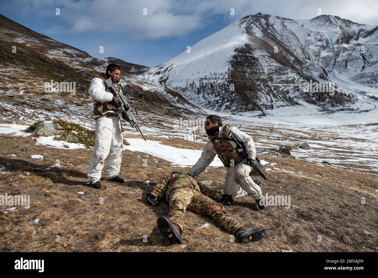 Italian soldiers from the 3rd Alpini Regiment conduct a personnel ...