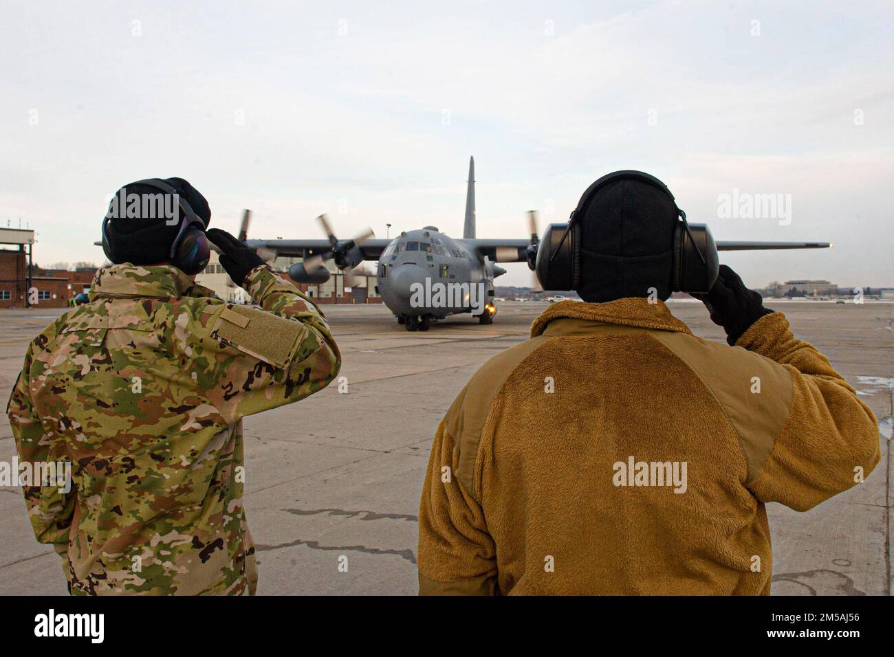 Col. Randy Stoeckmann, 934th Mission Support Group commander, left, and ...
