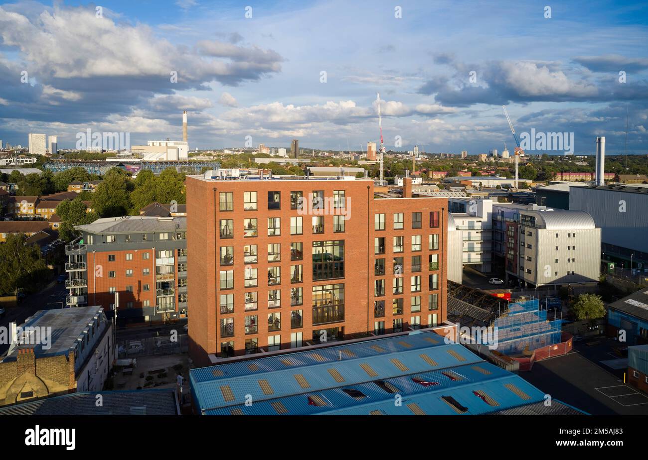 Aerial view from rear. Varcoe Road, London, United Kingdom. Architect ...