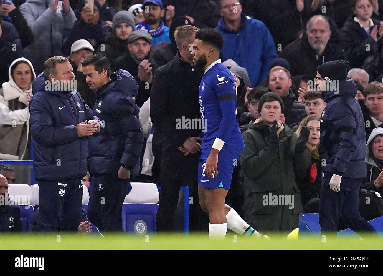 Chelsea's Reece James shake hands with manager Graham Potter after ...