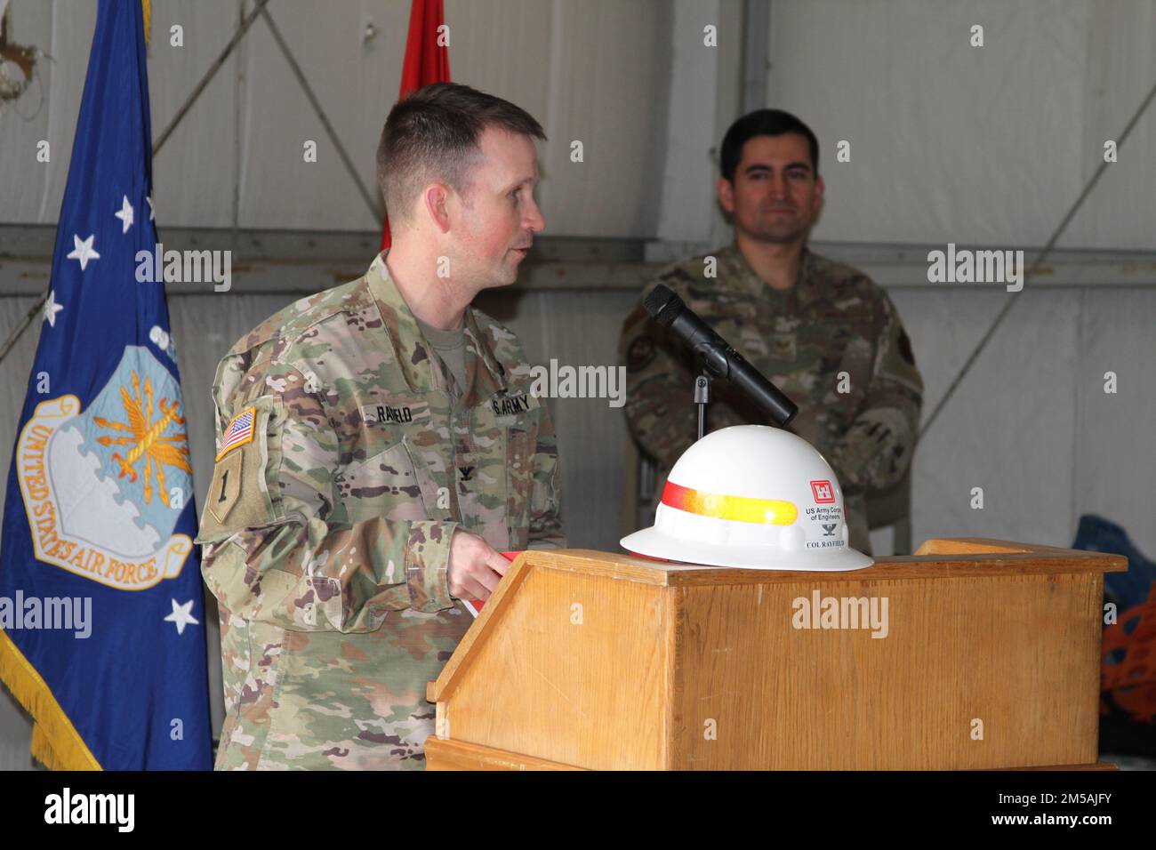 U.S. Army Col. Travis Rayfield addressed leaders present for the ...