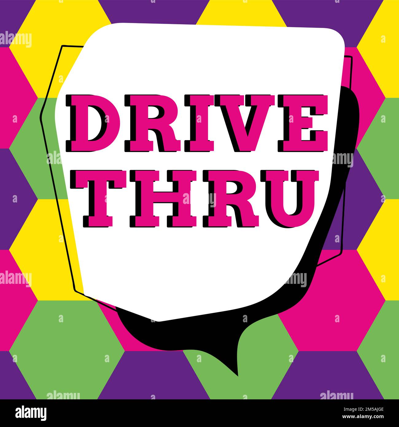 Text showing inspiration Drive Thru. Concept meaning place where you ...