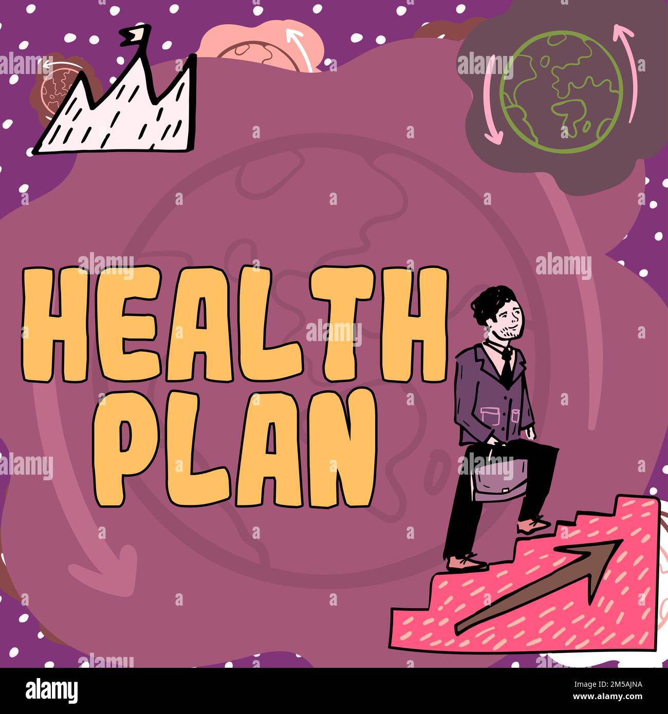 Sign displaying Health Plan. Word Written on Any strategy that offers ...
