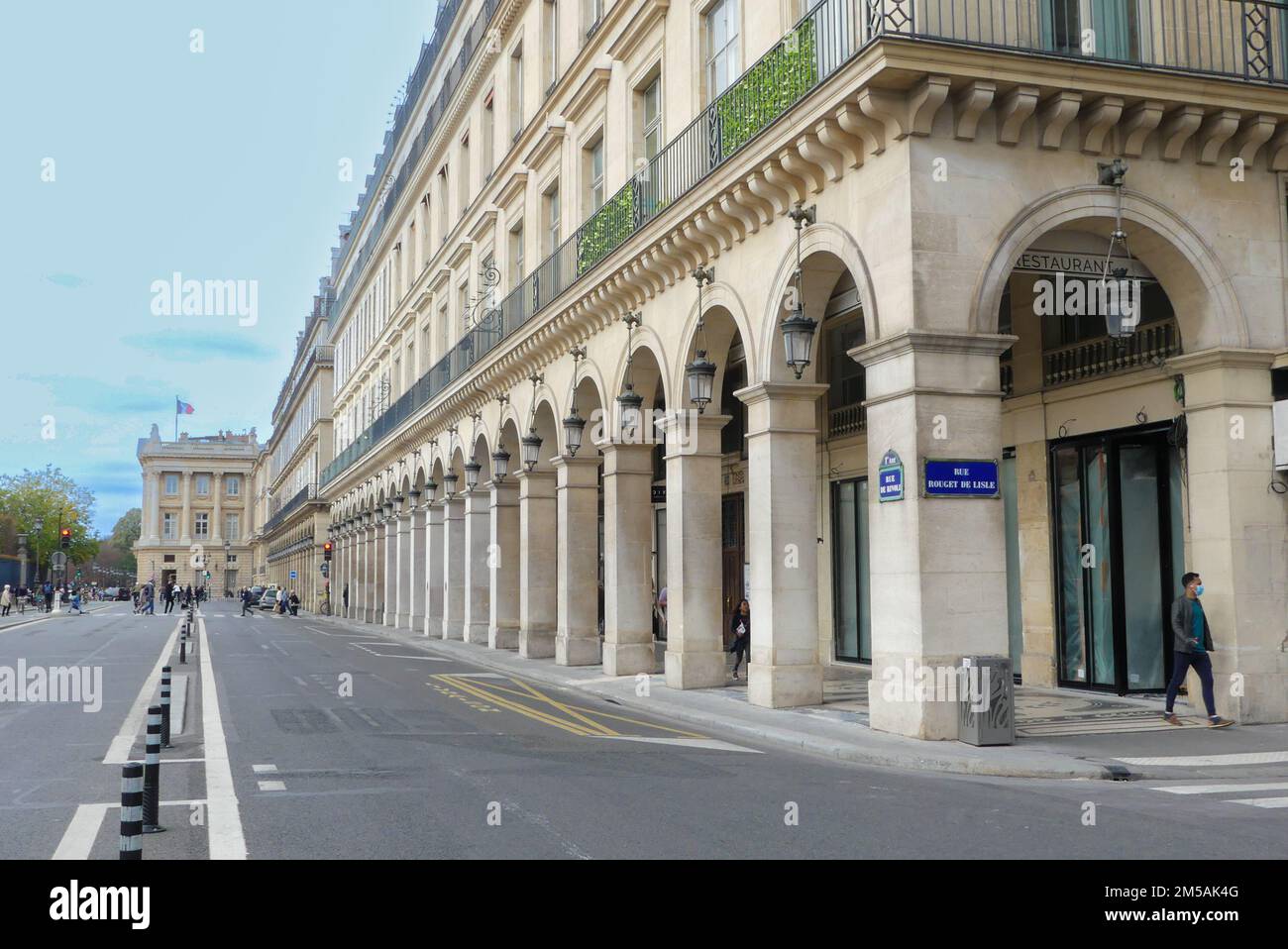 Paris, France. October 30. 2022. Haussmann style buildings perspective ...