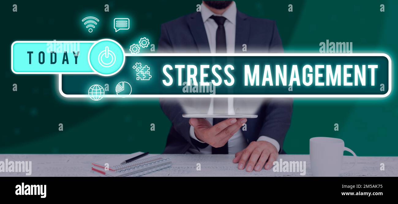 Conceptual display Stress Management. Concept meaning learning ways of ...