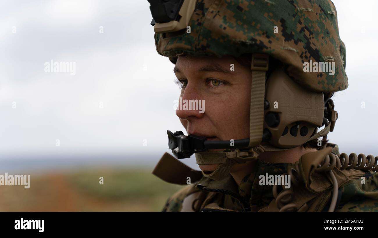 U.S. Marine Corps Maj. Jessica Lucia, air officer, 12th Marines ...