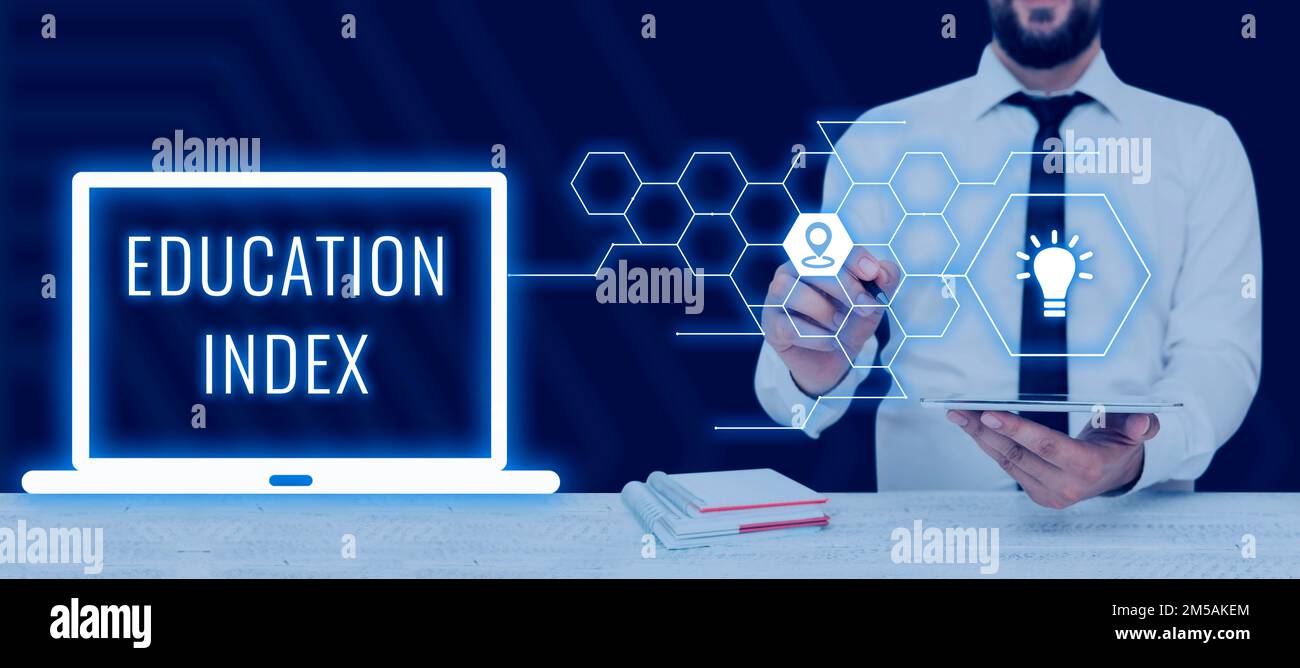 Conceptual display Education Index. Word for aiming to meet learning ...