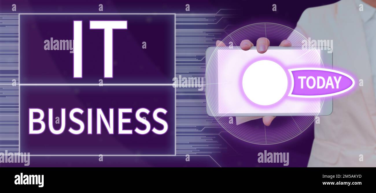 Sign displaying It Business. Internet Concept organization uses ...