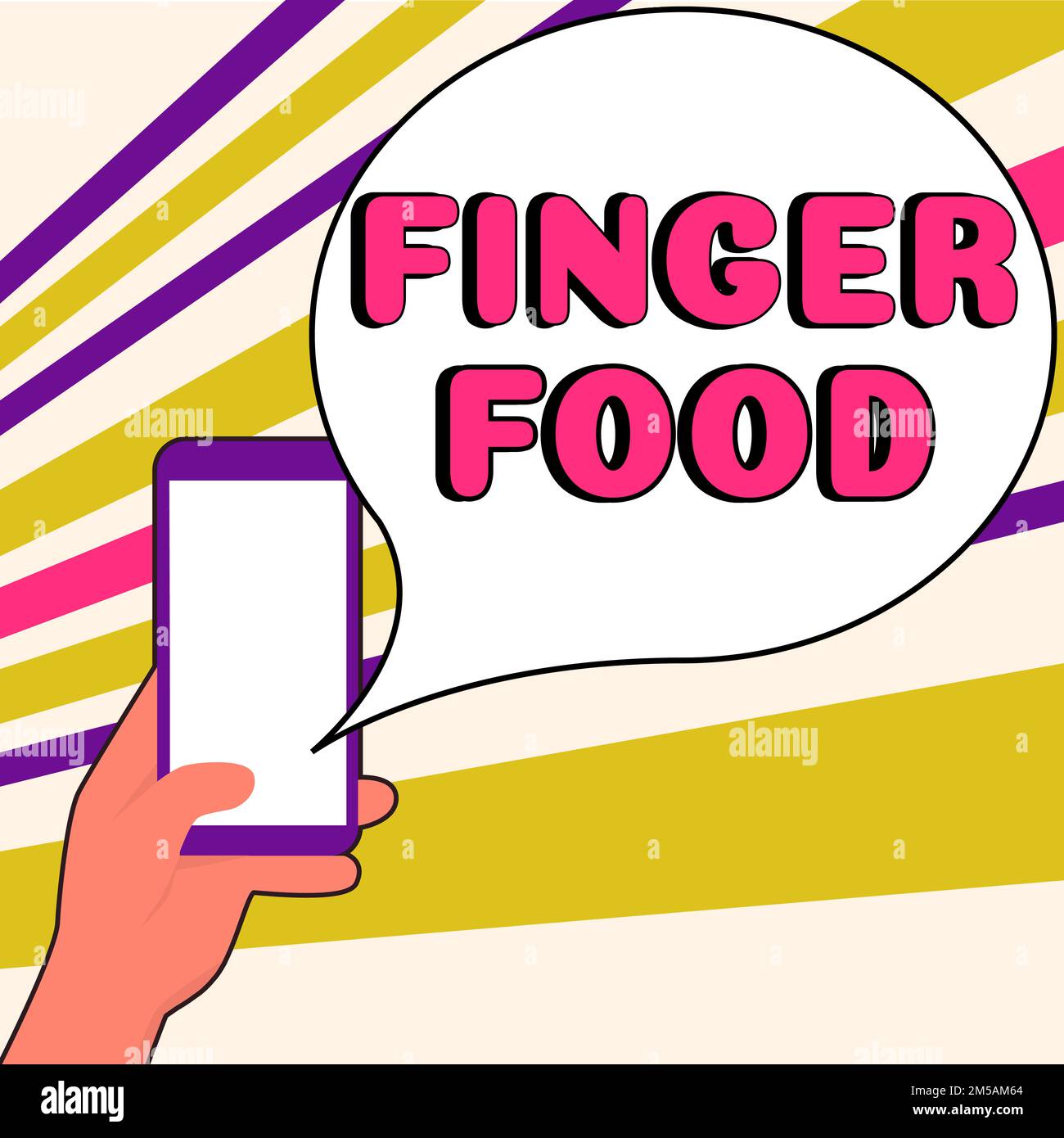 Text caption presenting Finger Food. Word for products and digestives ...