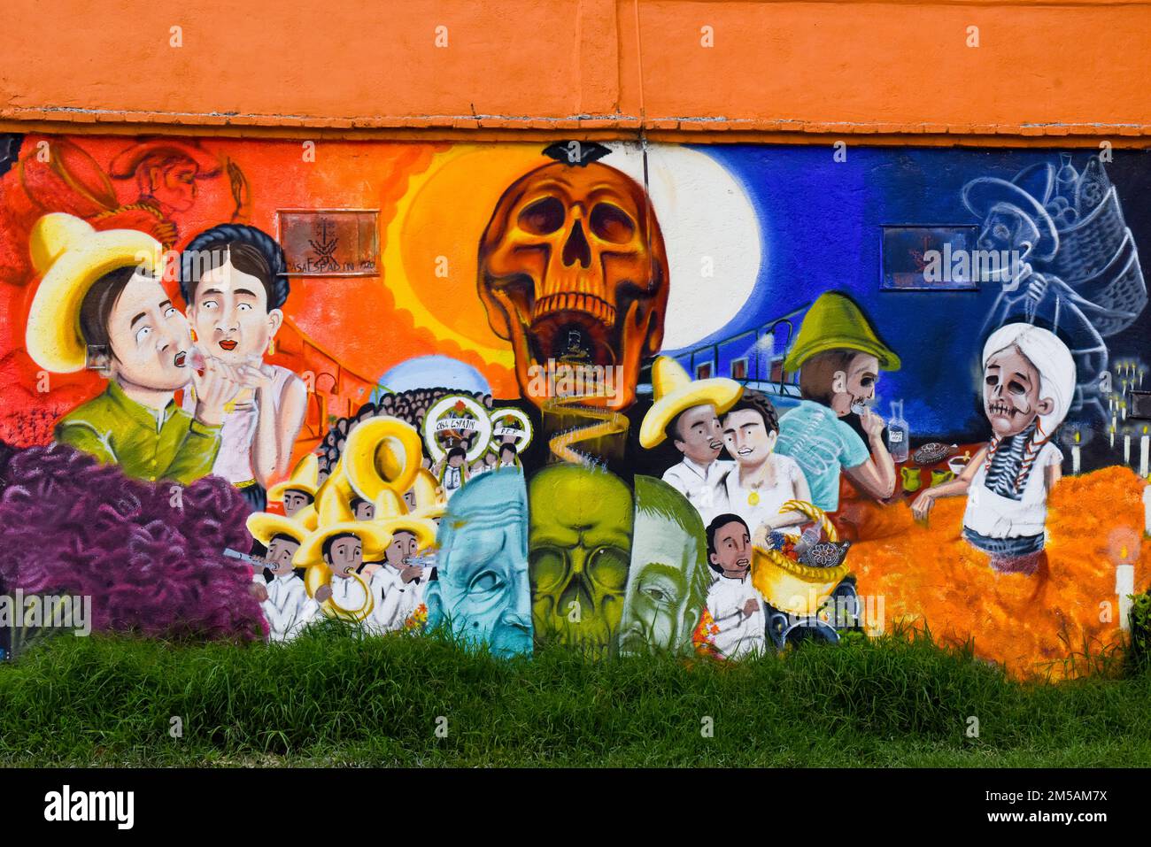 Mexican Mural, Mitla town, Oaxaca state, Mexico Stock Photo - Alamy