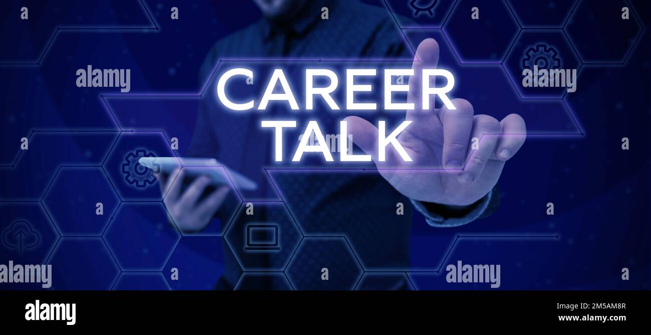 Text caption presenting Career Talk. Internet Concept provide ...