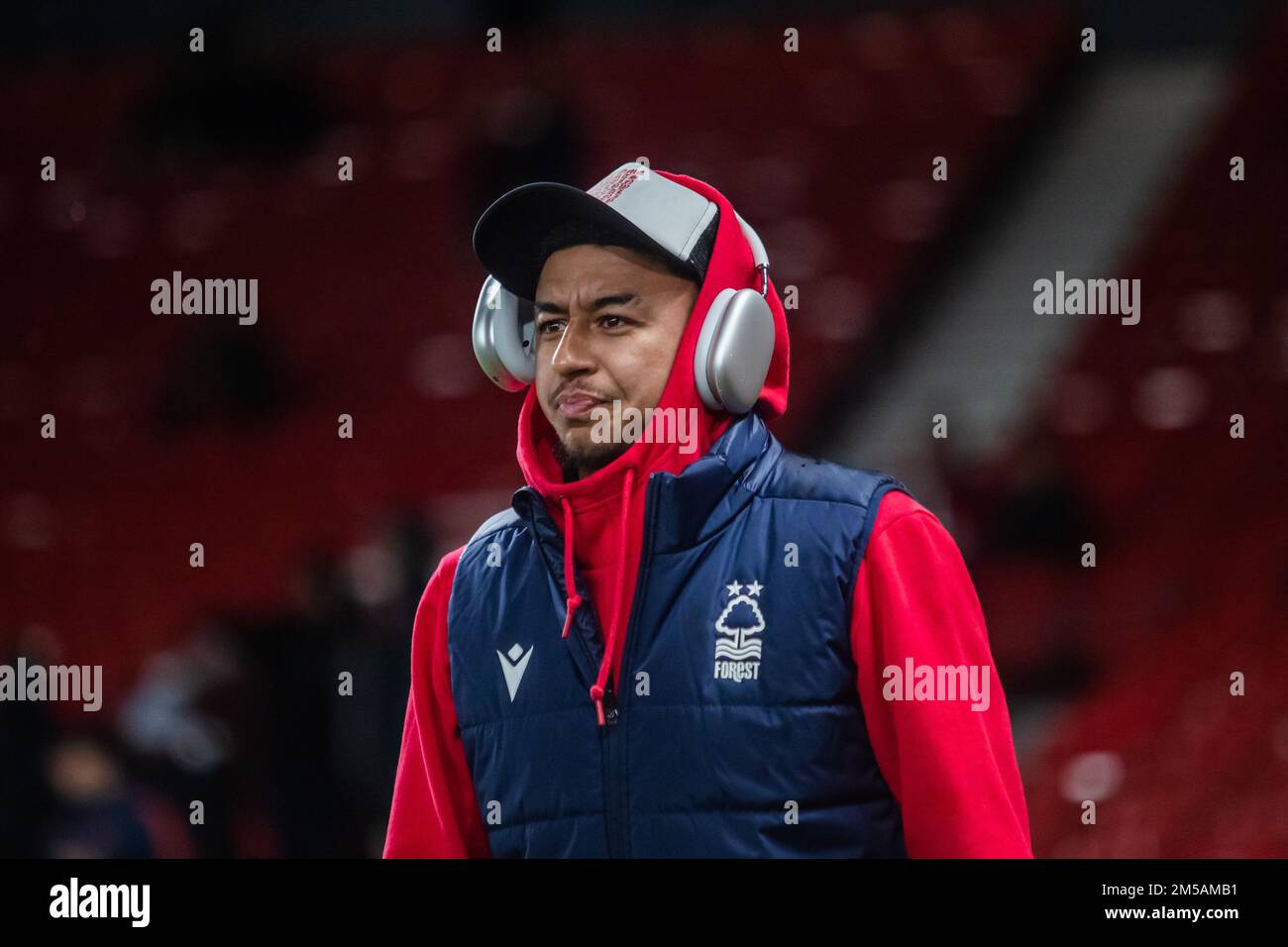 Jesse Lingard #11 of Nottingham Forest arrives before the Premier ...
