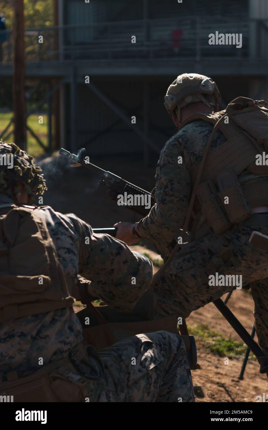 U.S. Marines with the Advanced Machine-Gun Course, complete firing an ...