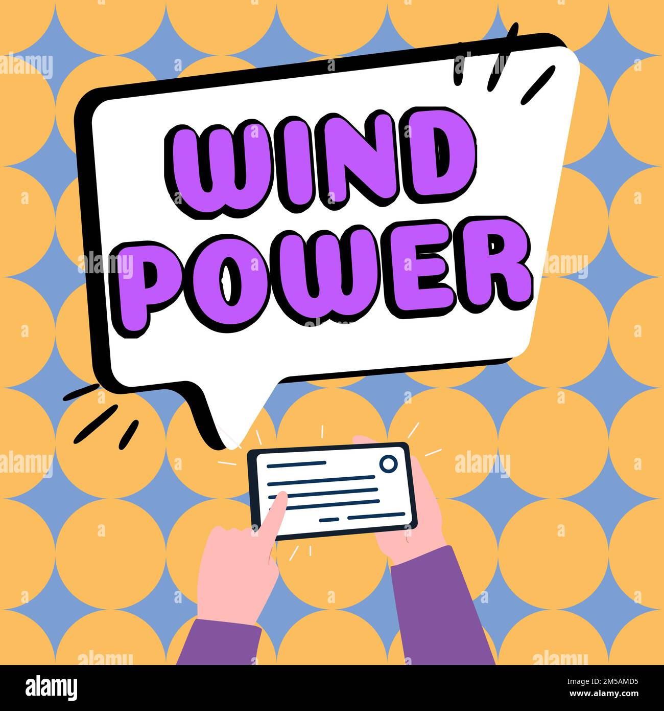 Text showing inspiration Wind Power, Business overview use of air flow to provide mechanical ...