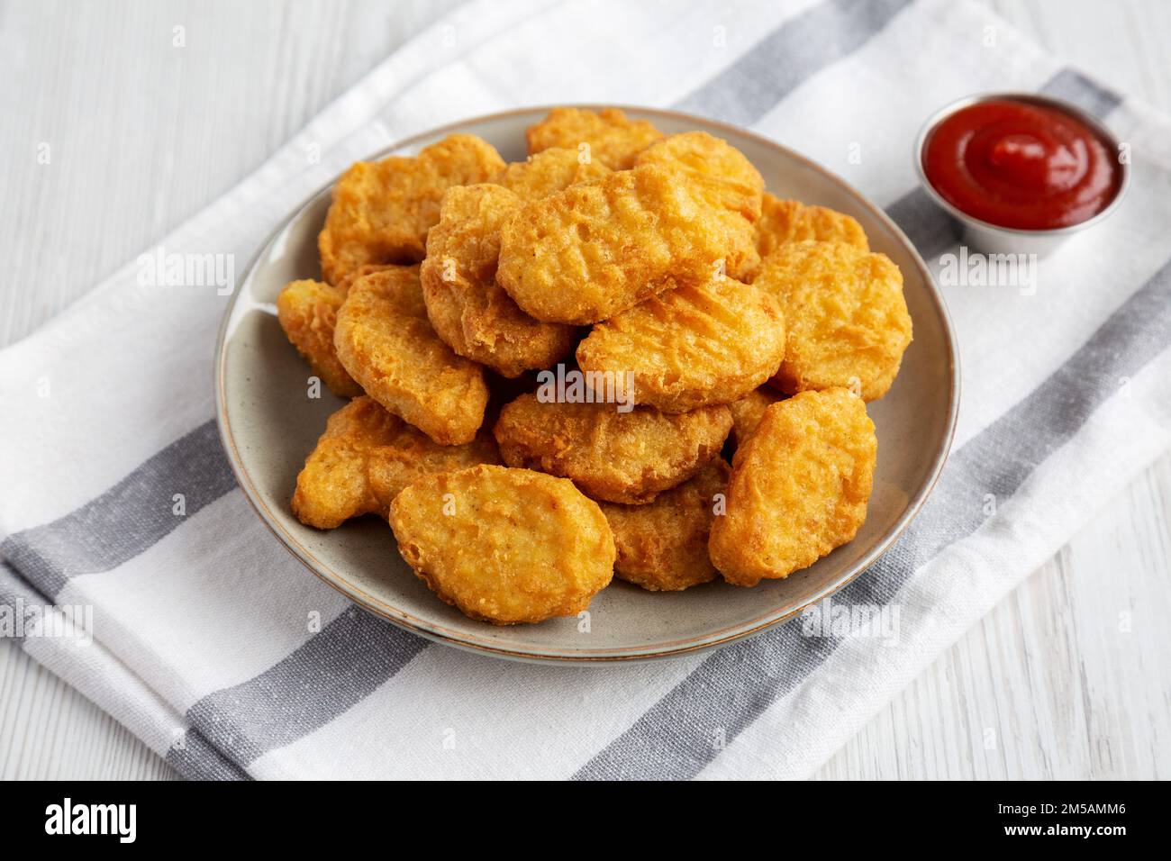 Homemade Chicken Nuggets with Ketchup, side view Stock Photo - Alamy