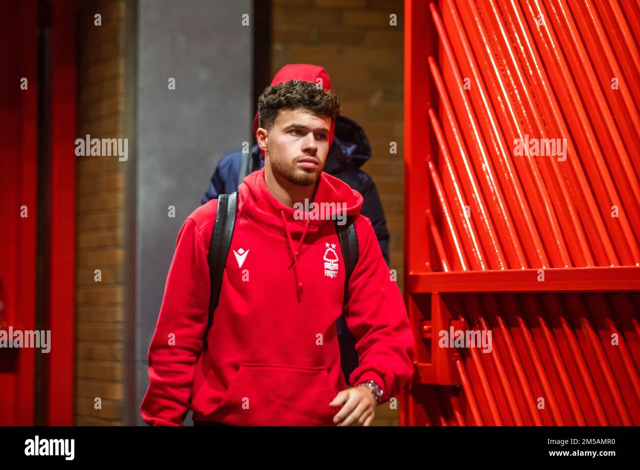 Neco Williams #7 of Nottingham Forest arrives before the Premier League ...