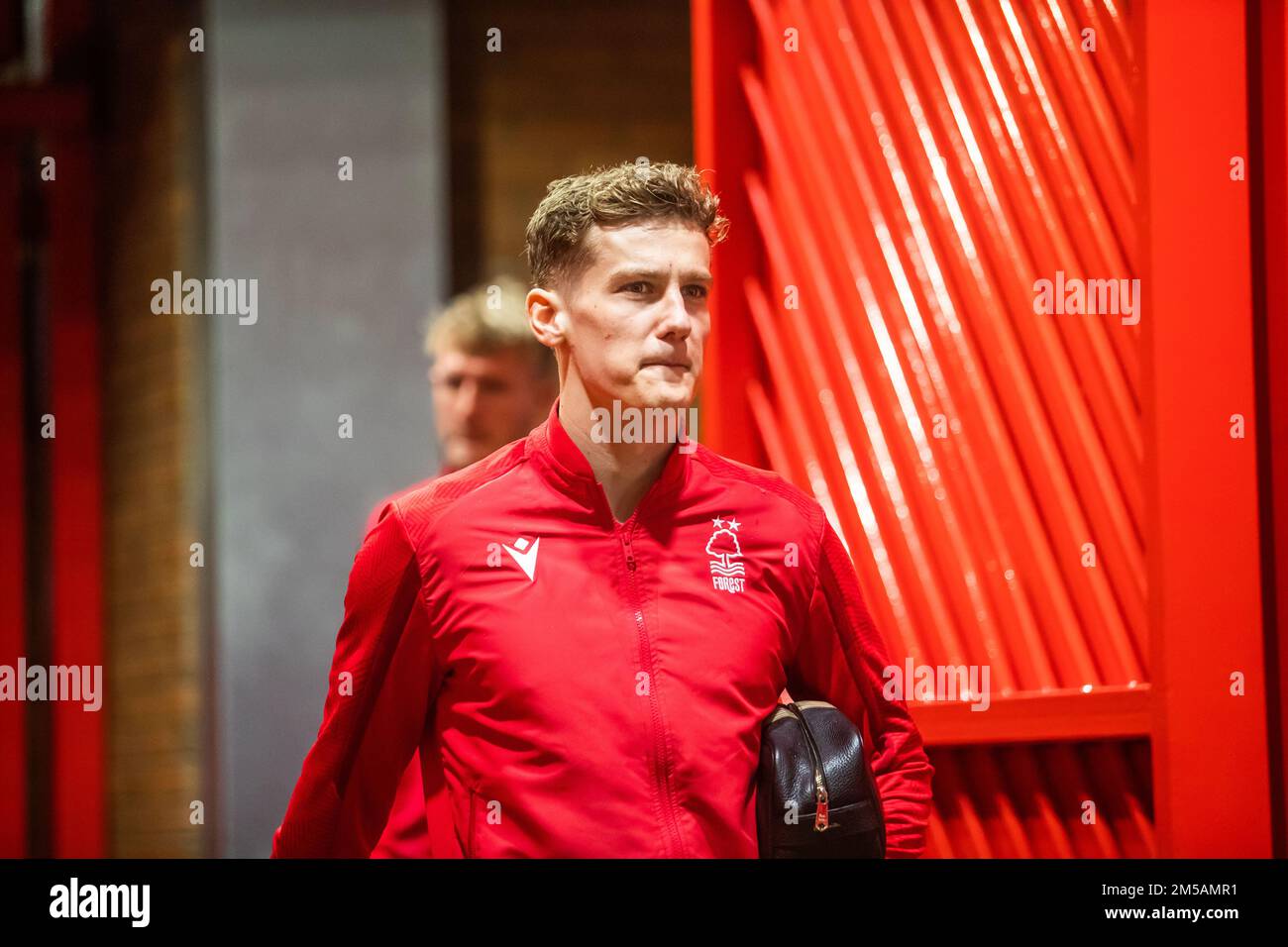 Ryan Yates #22 of Nottingham Forest arrives before the Premier League ...