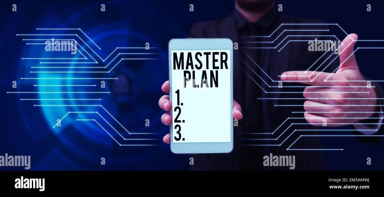 Handwriting text Master Plan. Word Written on dynamic long-term ...