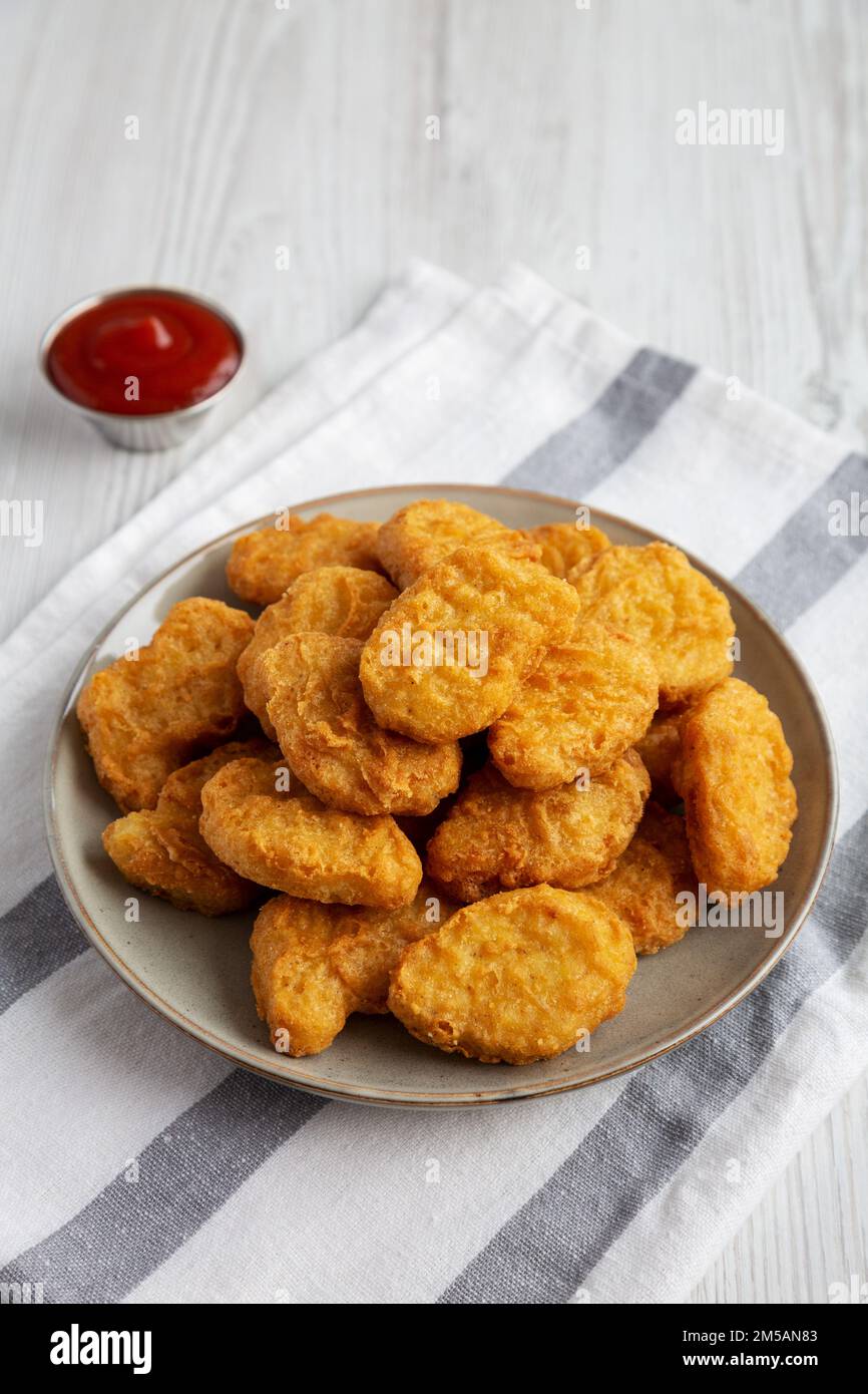 Homemade Chicken Nuggets with Ketchup, side view Stock Photo - Alamy