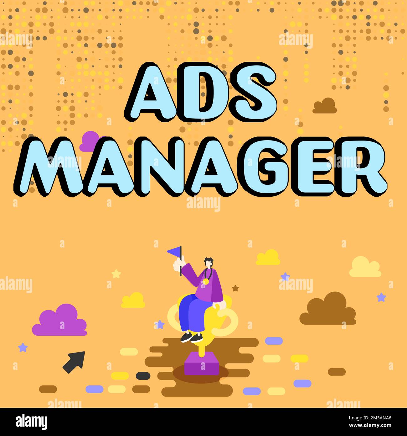 Hand writing sign Ads Manager. Word Written on oversee and control the ...