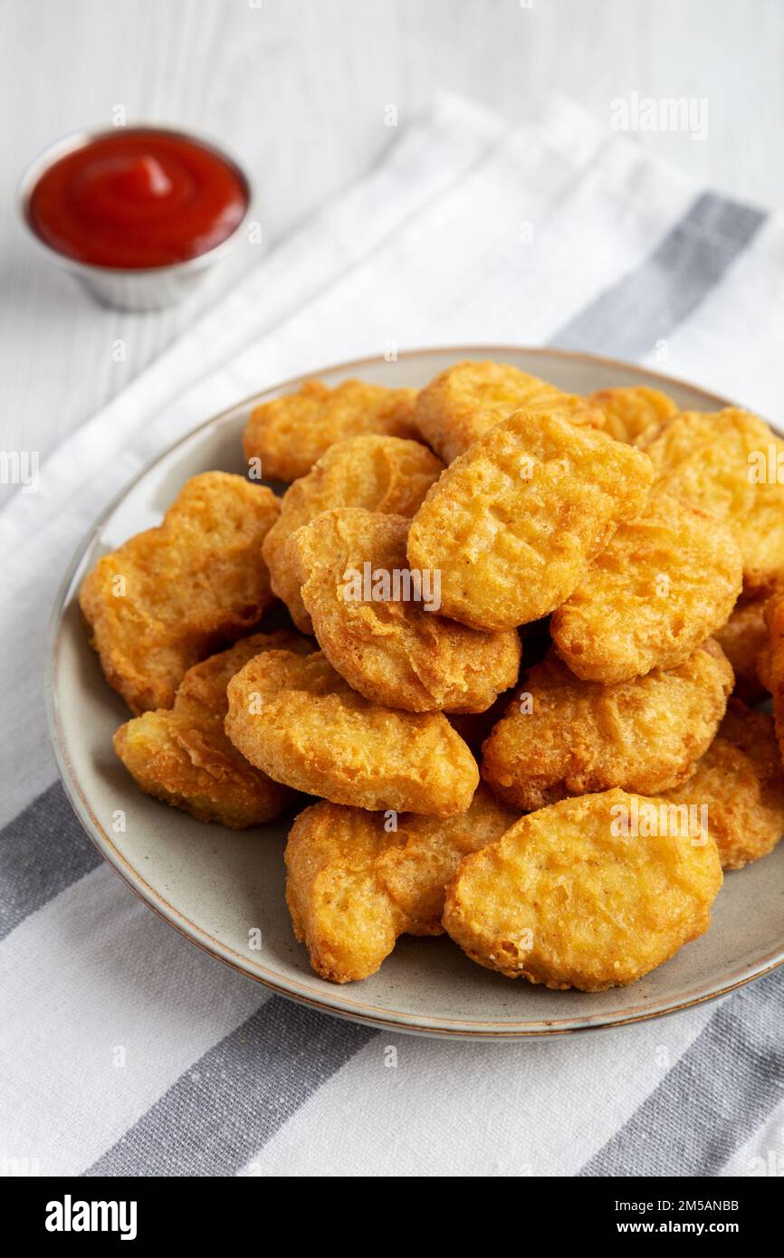 Homemade Chicken Nuggets with Ketchup, side view Stock Photo - Alamy