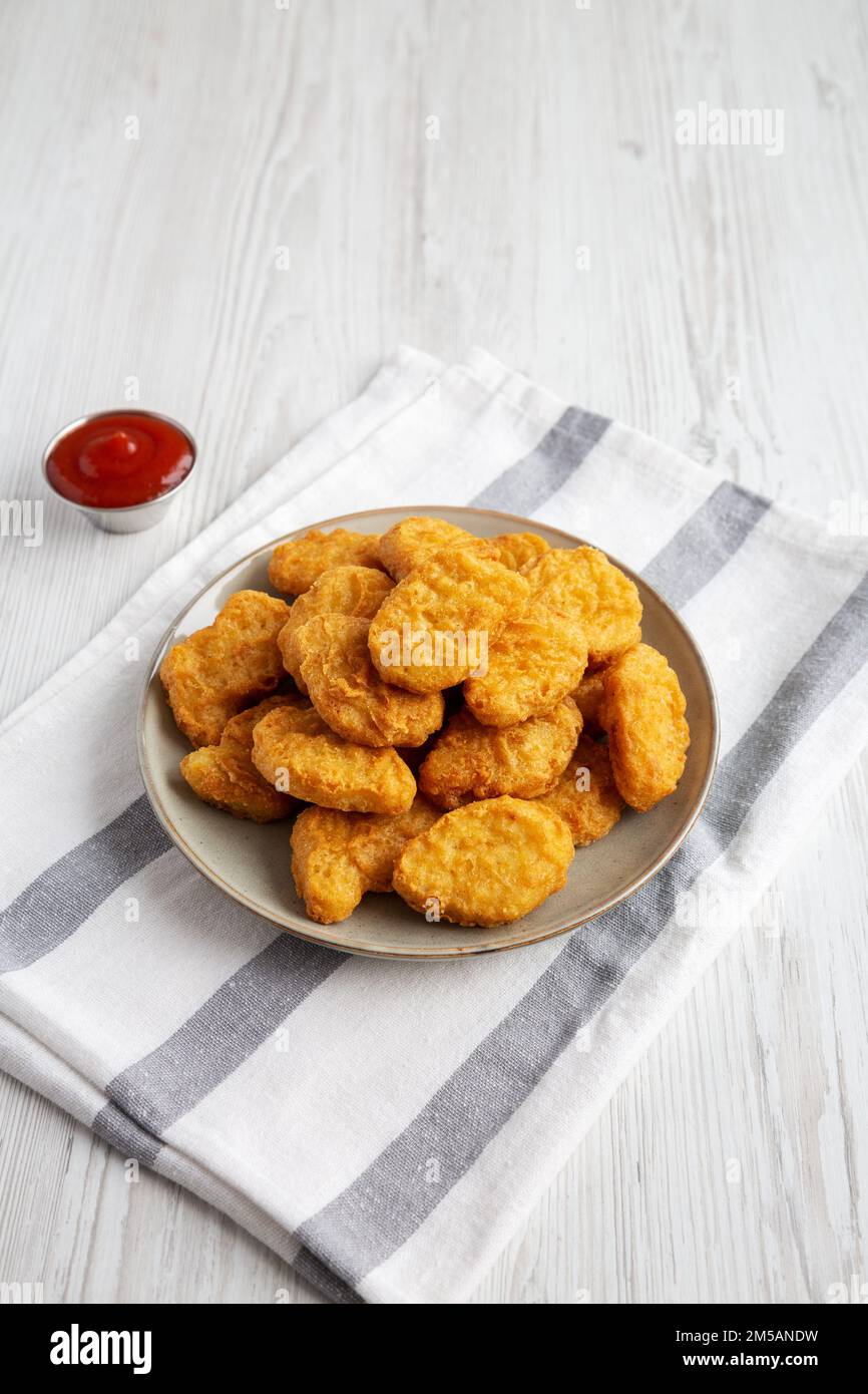 Homemade Chicken Nuggets with Ketchup, side view Stock Photo - Alamy