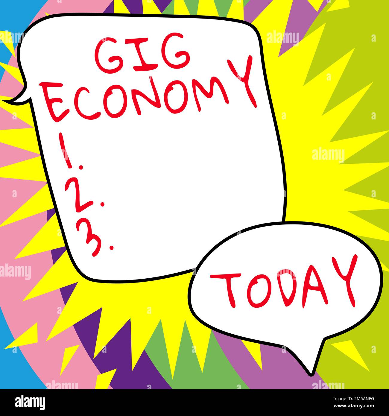 Conceptual display Gig Economy, Business idea free market system in ...