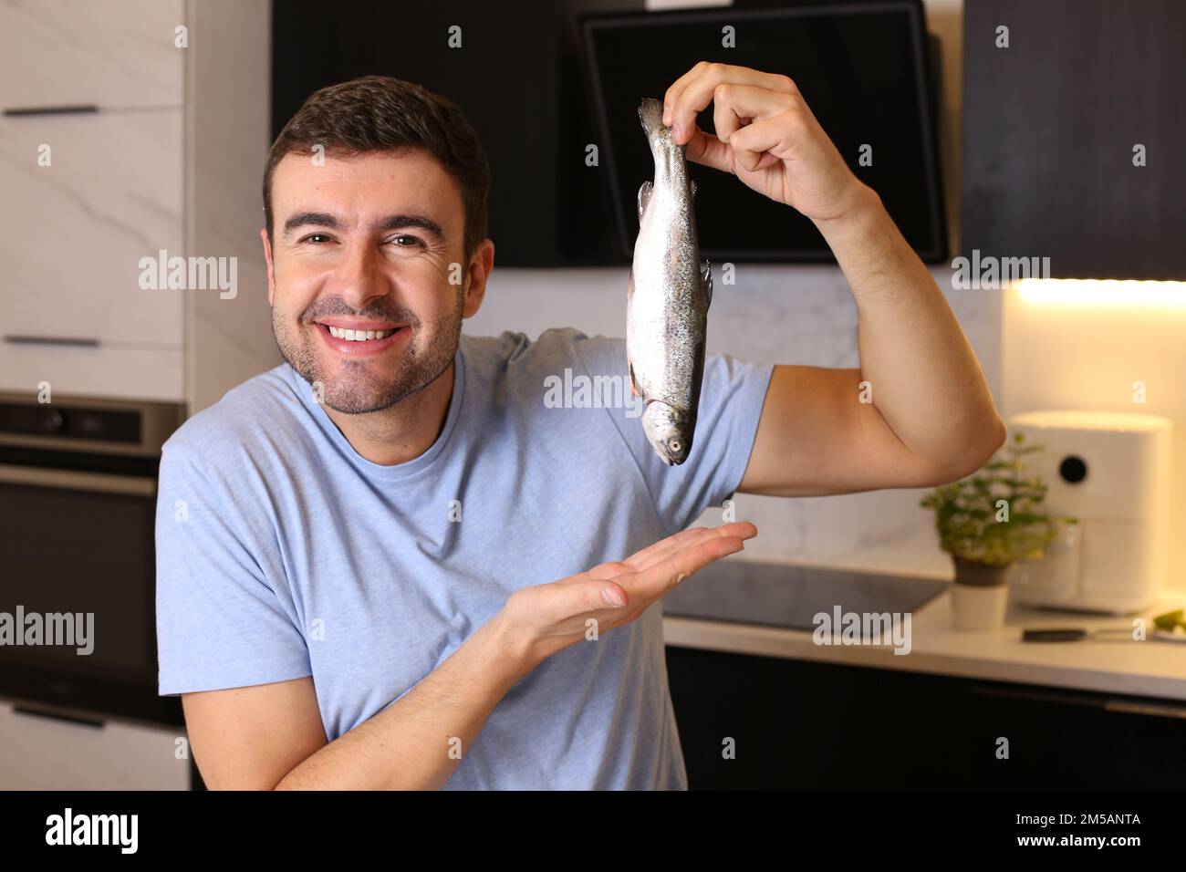 A man who does not like fish Stock Photo - Alamy