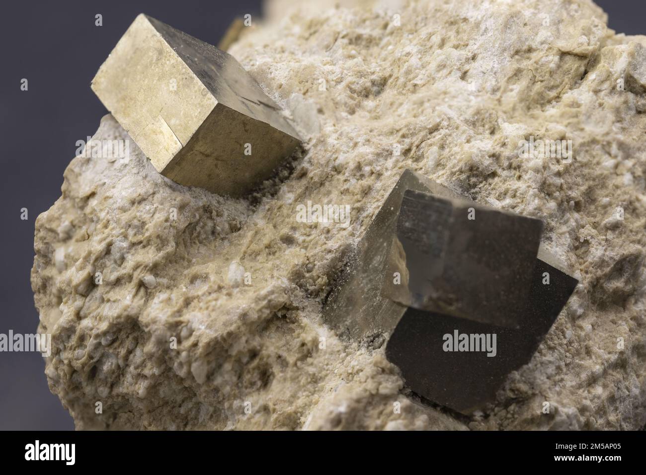 macro shooting of natural mineral rock specimen, pirite sample Stock ...