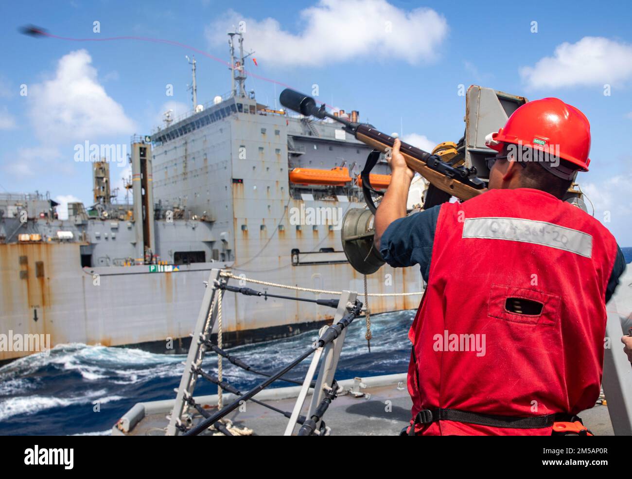 SOUTH CHINA SEA (Feb. 16, 2022) Gunner’s Mate Seaman Robert Mora, from ...