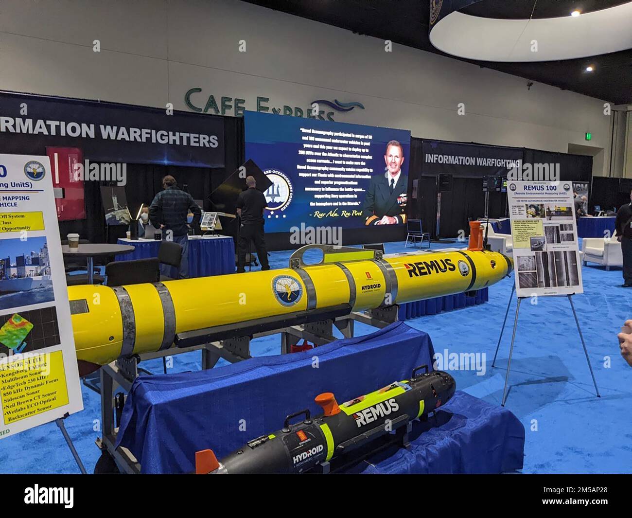 SAN DIEGO (Feb. 16-18) — The Naval Oceanography booth displays the ...