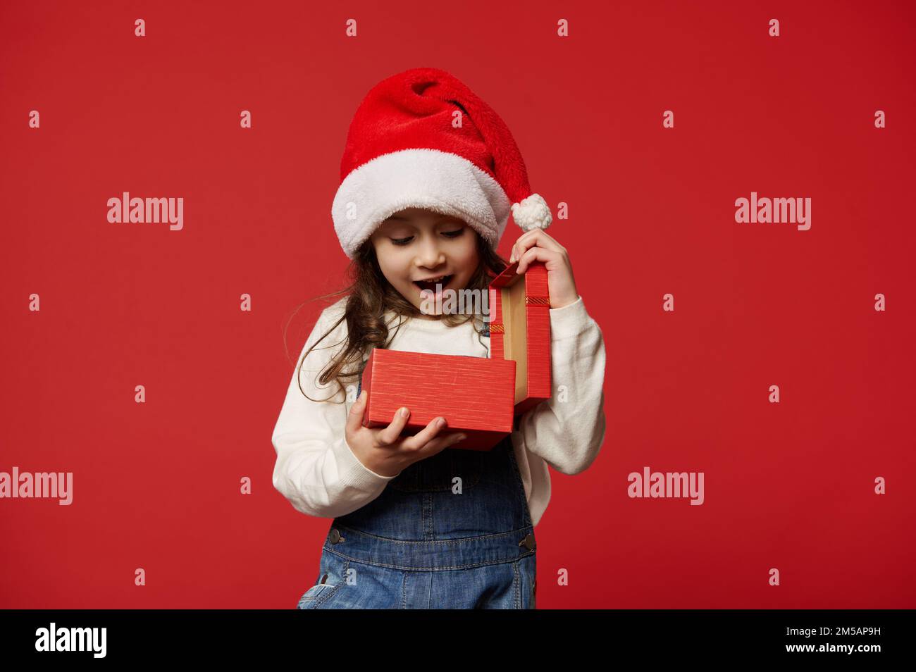 Adorable kid, cute little girl with wow emotion, expressing happiness ...