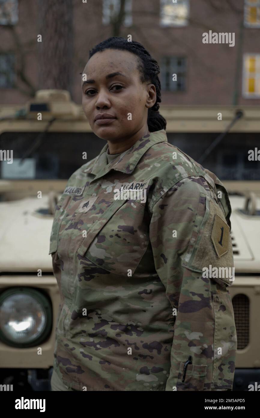 U.S. Army Sgt. Caroline Wanjiru, a petroleum supply specialist assigned ...