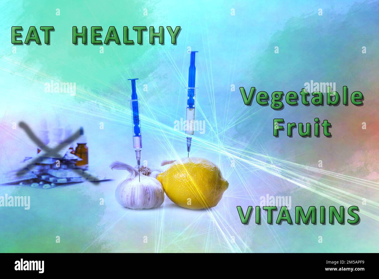 Motivational and educational sign: Eat fruit, vegetable eat healthy ...