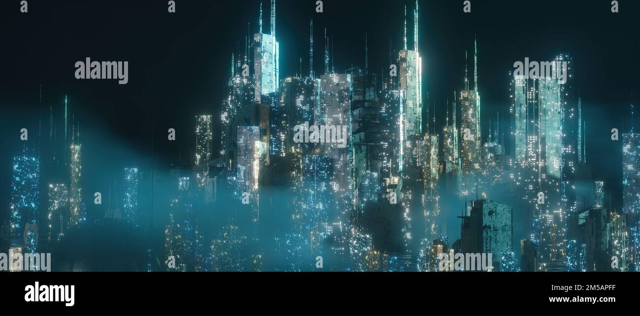 Skyscraper Night Render